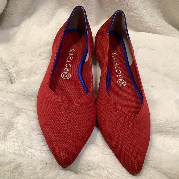 Rothy's | Shoes | Rothys Bright Red Textile The Point Ballet Flats Size ...